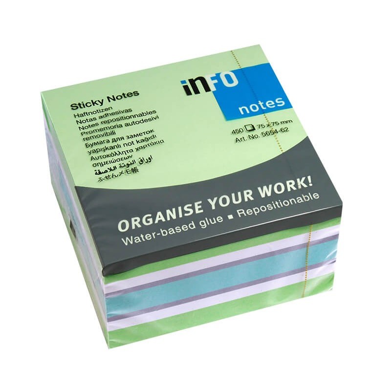 Notas Adhesivas Cubo 75x75 Colores