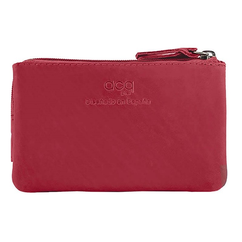MONEDERO PIEL SAKURA ROJO